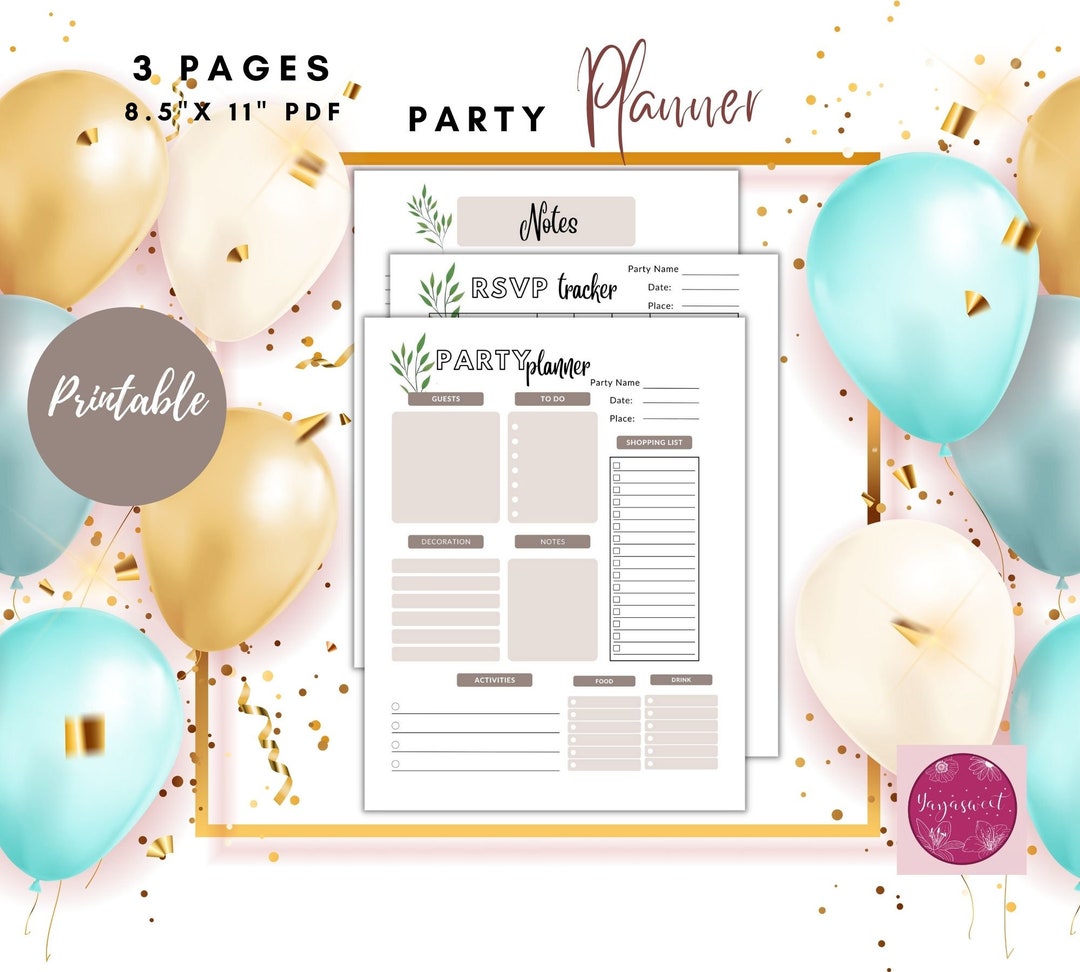 Printable Party Planner, Event Planner, Birthday Planner, Party ...