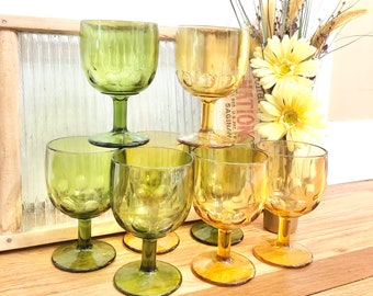Amber Footed Glasses - Etsy