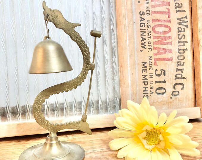 Rare Vintage Brass Bell With Dragon Stand and Mallet / 1800’s ...
