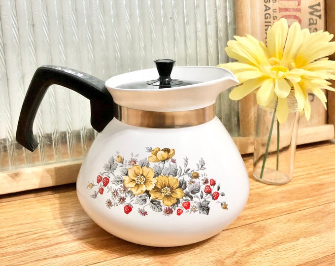 RARE Vintage 1970s Corning Ware BANTRY 6 six Cup Tea Pot/kettle ...