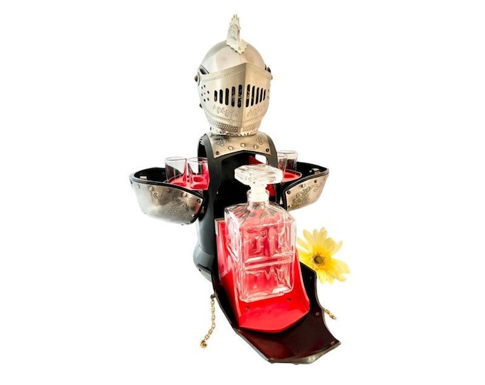 Vintage Medieval Knight and Armor Whiskey Bar / Knight Decanter & Shot ...