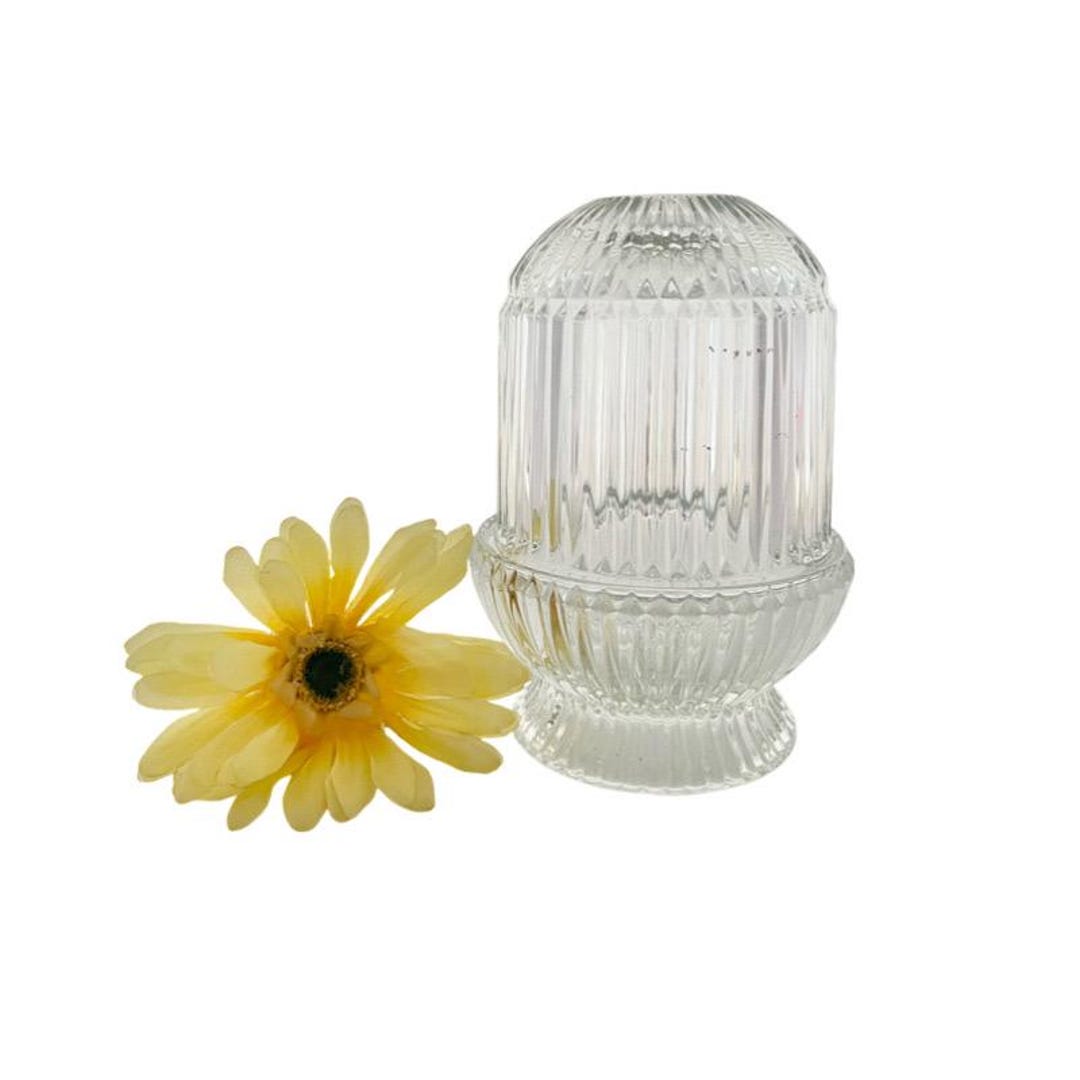 Vintage Homco Clear Ribbed Glass Fairy Lamp Candleholder - Etsy