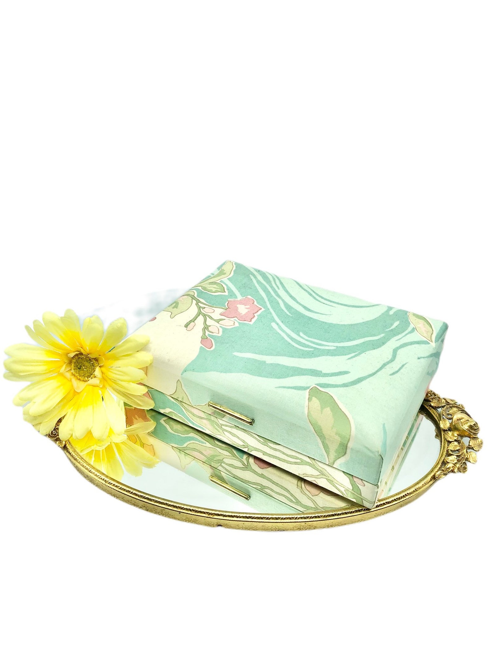 Vintage Large Floral Fabric Jewelry Box With Divided Inserts / - Etsy