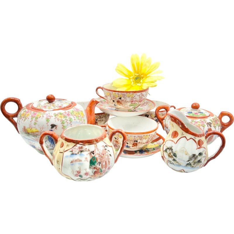Vintage Japanese Nippon Hand Painted 14 Piece Geisha Tea Set - Etsy