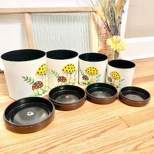 Vintage Merry Mushroom Canister Set: 1970s Sears Melmac Nesting Jars - Etsy