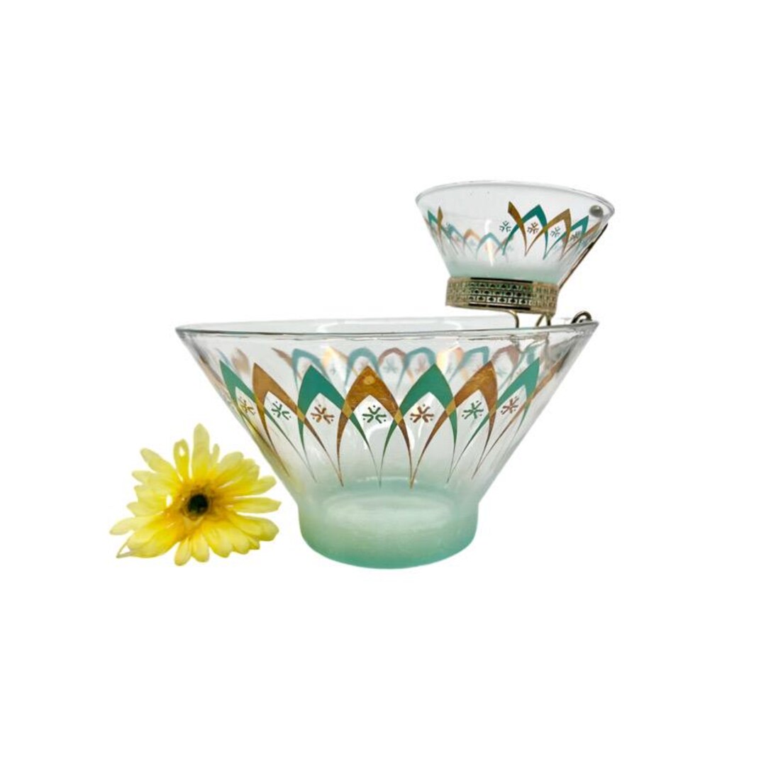 Vintage Blendo Atomic Chip and Dip Set: Aqua & Gold Party-ware - Etsy
