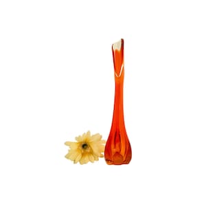 Vintage Viking Red 12” Tall Swung Bud Vase / Viking Glass Swung Vase ...