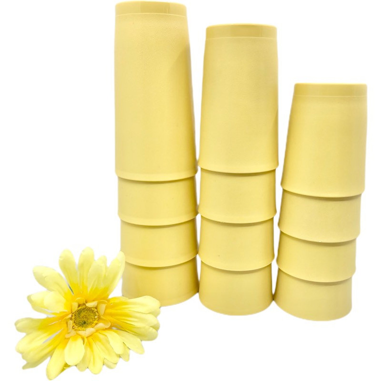 Vintage SET of 12 Tupperware Harvest Gold Cups / Stackable - Etsy