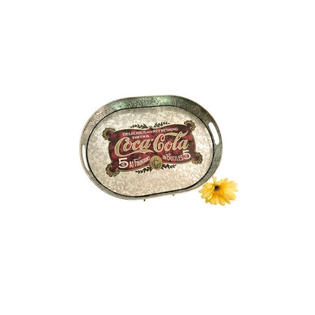 Vintage Coca Cola Metal Serving Tray With Handles - 2001 - Etsy