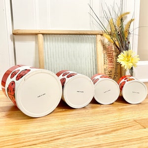 Vintage Ladybug Metal Canister Set of Four 4 / 1970's Ladybug Metal ...