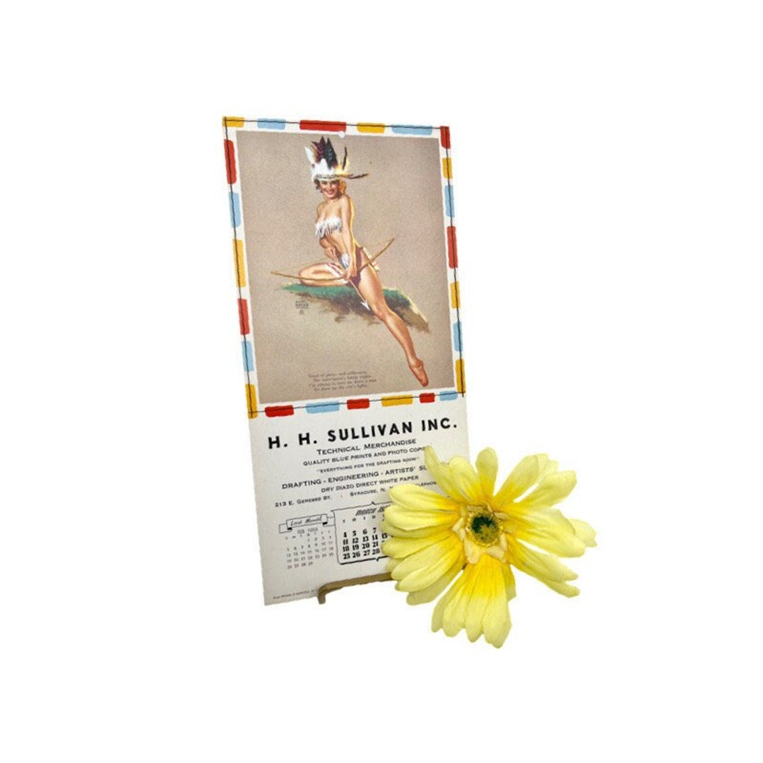 Vintage Earl Moran Pinup Girl Calendar Card / RARE Earl Moran Pinup ...