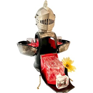 Vintage Medieval Knight and Armor Whiskey Bar / Knight Decanter & Shot ...