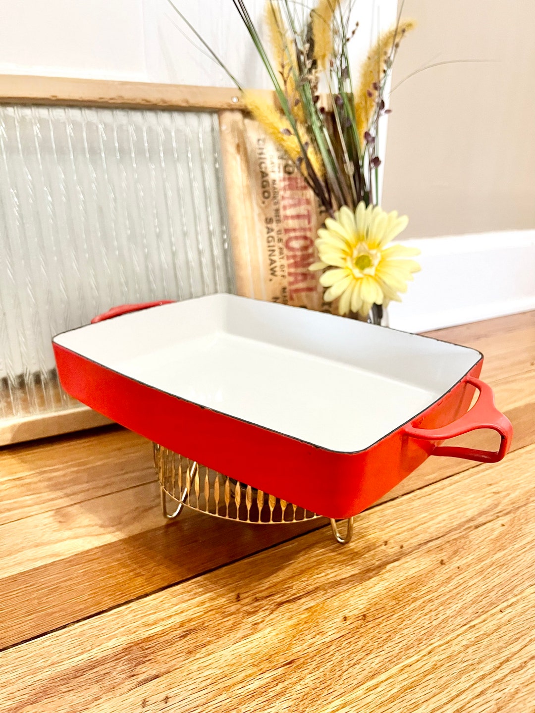 Vintage Mid-century Dansk Designs Kobenstyle RED Enameled Steel 14 ...
