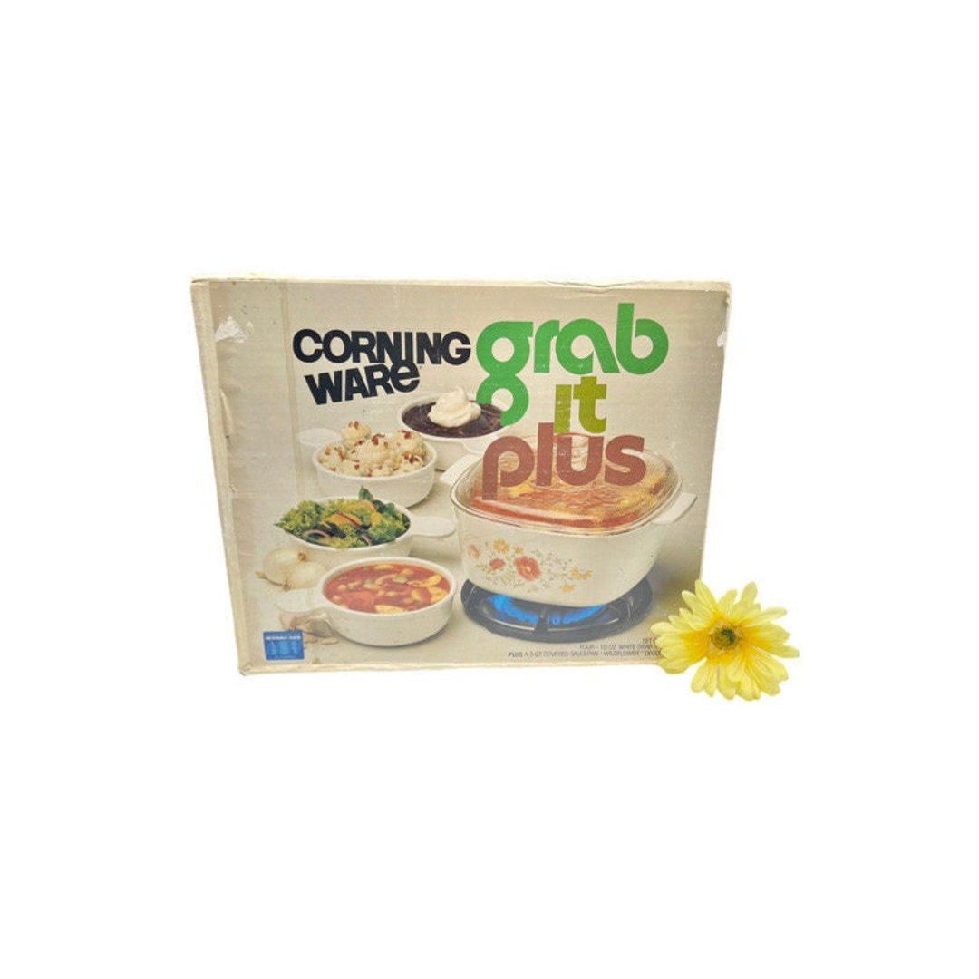 New Vintage Corning Ware "grab-it Plus" 5 Piece Grab-it Set With ...