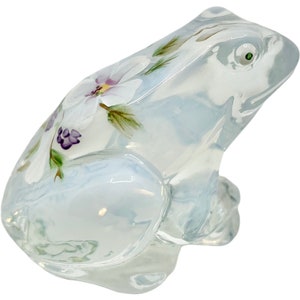 Vintage Fenton Art Glass Frog: Hand-painted Floral Decor - Etsy