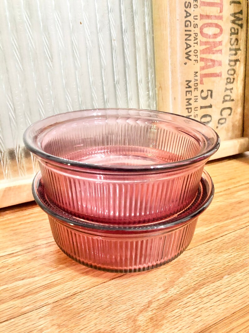 Vintage Corning Ware/pyrex Vision Cranberry SET of 2 Ramekins - Etsy