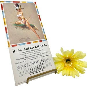 Vintage Earl Moran Pinup Girl Calendar Card / RARE Earl Moran Pinup Girl Calendar Card From ...