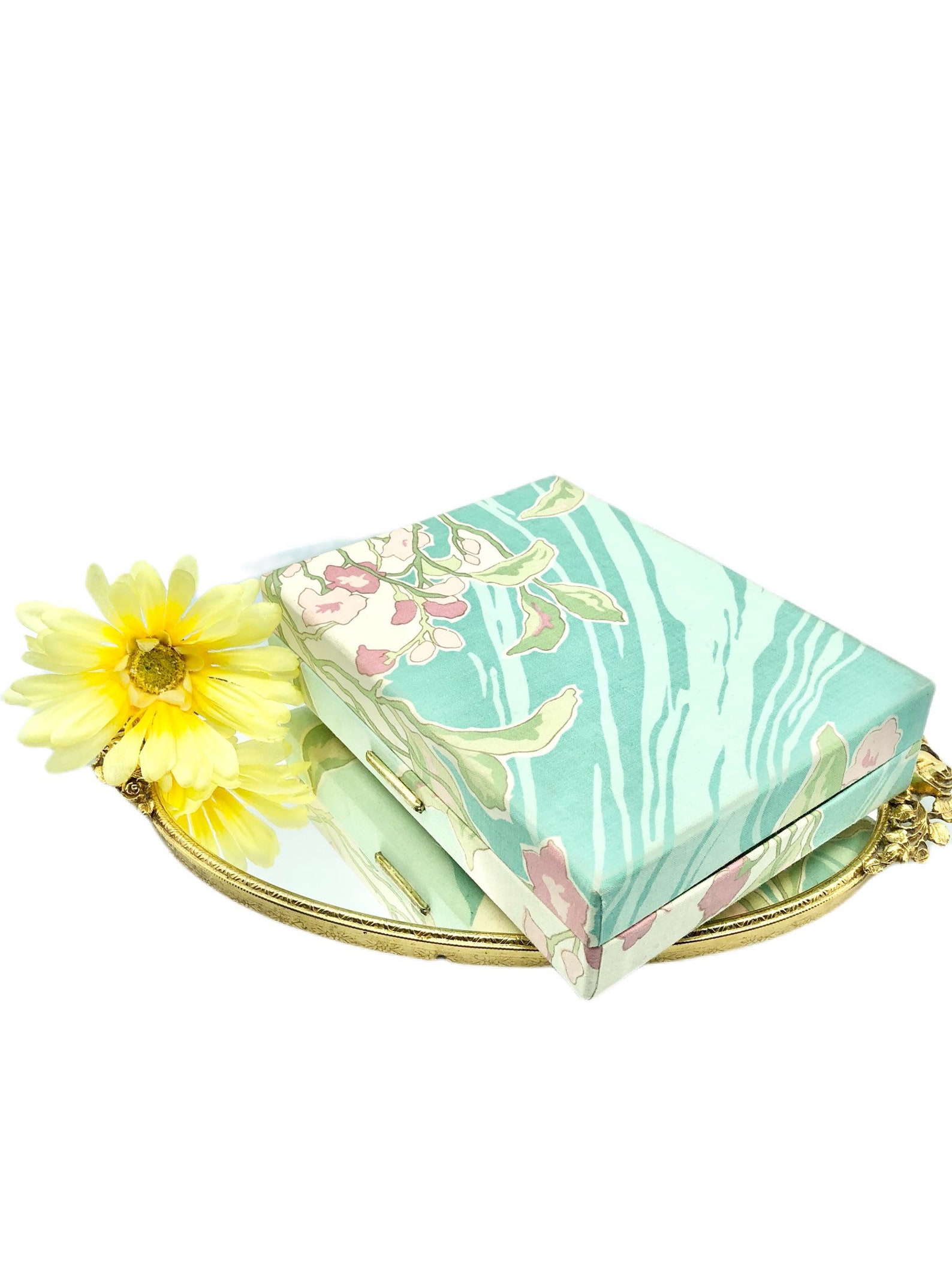 Vintage Large Floral Fabric Jewelry Box With Divided Inserts / - Etsy