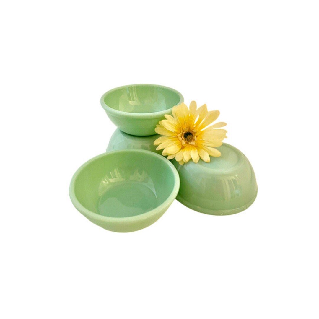 Vintage Fire-king Jadeite Bowls / SET of 4 Fire-king Jadeite Cereal ...