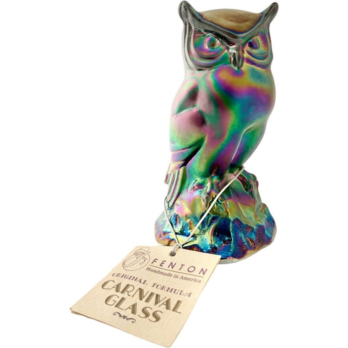 Vintage Fenton Carnival Glass Amethyst Owl With Original Tags - Etsy