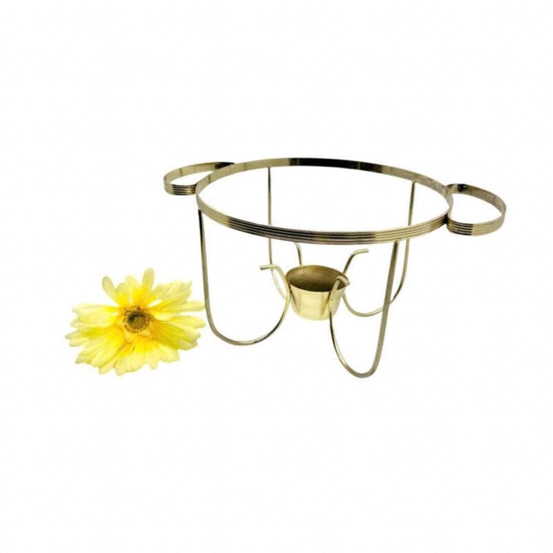 Vintage Candle-warming Brass Stand / Food Warmer Round Stand / Mid ...