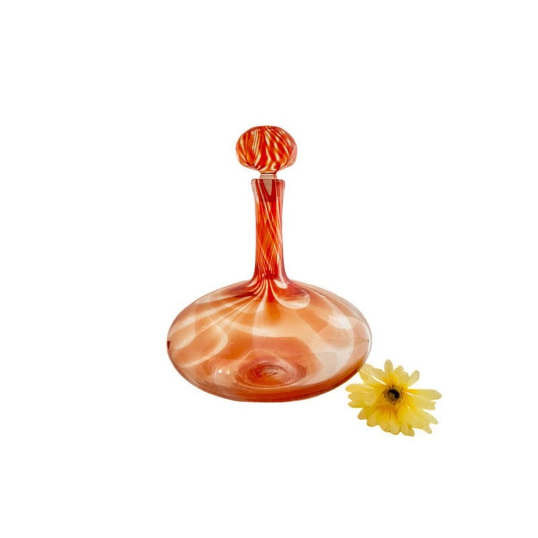 Vintage Blenko Charisma Decanter: Orange Swirl Glass, John Nickerson ...