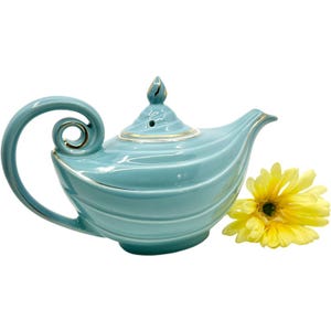 Vintage Blue Hall USA 6 Cup Teapot / 1940s Hall Light Blue Tea Pot ...