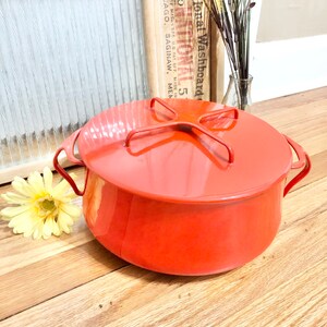 Vintage Mid-century Dansk Designs Kobenstyle RED 4 Qt. Enameled Steel ...