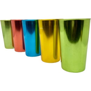 Vintage Colorful Aluminum/metal Cups / 1950's Bascal 5 Piece Set of 10 ...