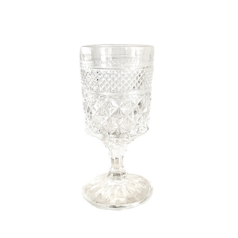 Vintage Anchor Hocking Wexford Crystal Glasses: Diamond Pattern Sets of ...
