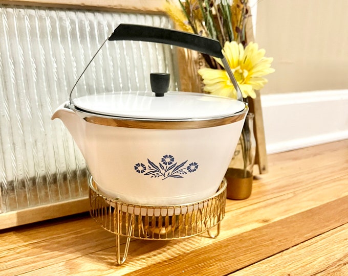 RARE Vintage Corning Ware Blue Cornflower Tea Kettle / Mid-century ...