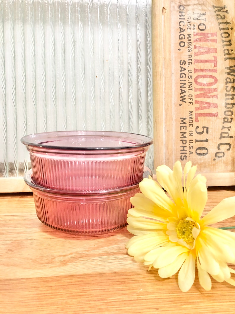 Vintage Corning Ware/pyrex Vision Cranberry SET of 2 Ramekins - Etsy