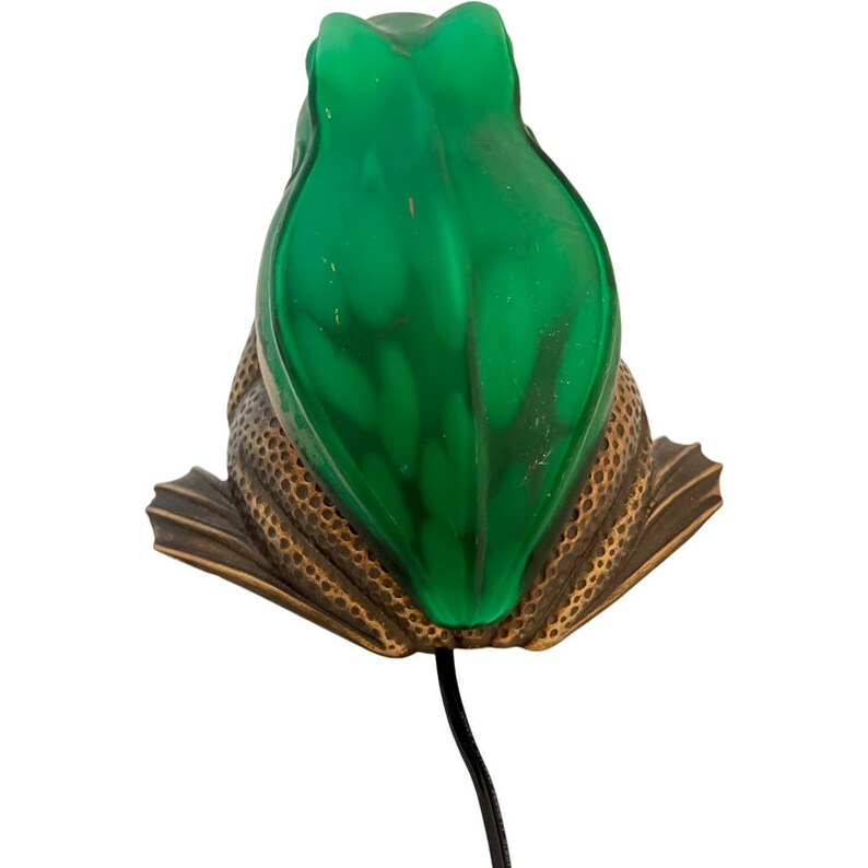 Vintage Frog Lamp With Glass Shade by C Sadek / 1996 Frog Lamp - Etsy