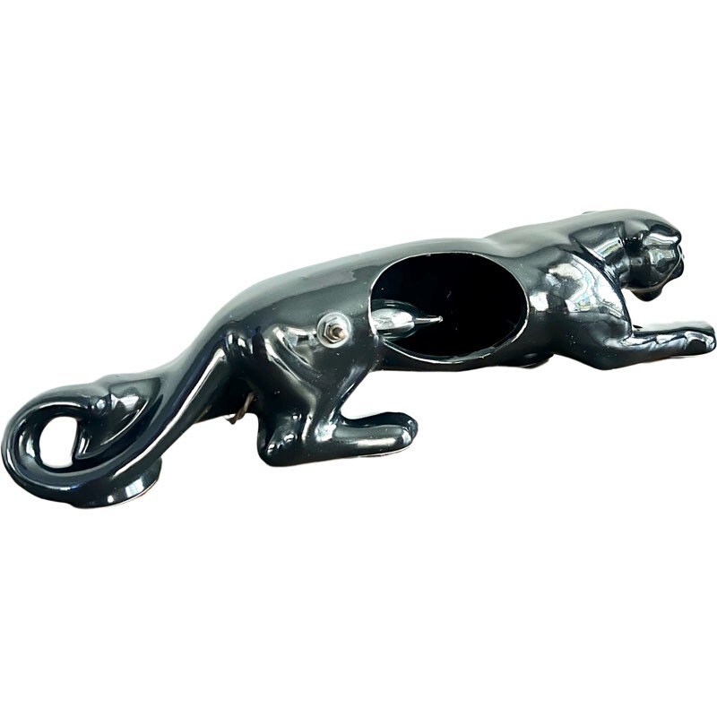 Vintage Black Panther Light / Large 1960s Ceramic Black Ebony - Etsy