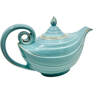 Vintage Blue Hall USA 6 Cup Teapot / 1940s Hall Light Blue Tea Pot ...