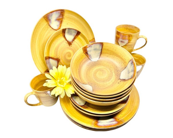 Vintage Sango Splash Pottery 16 Piece Dinnerware Set for 4 / Sango ...