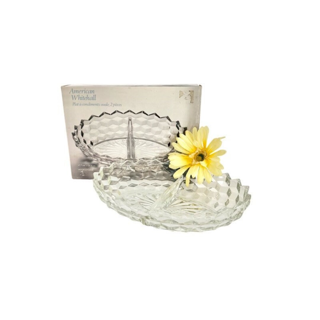 Vintage Whitehall Relish Dish / Whitehall Cube Pattern Relish Dish in ...