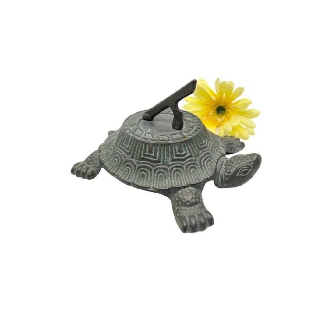 Vintage Metal Turtle Sundial: Brass Bell Co. Garden Decor - Etsy