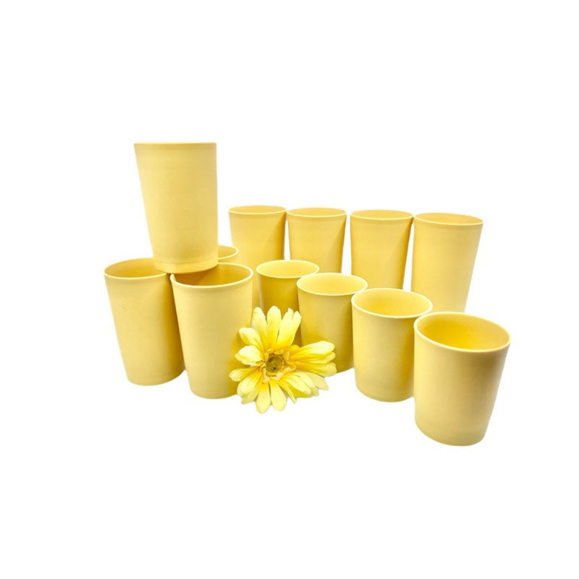Vintage SET of 12 Tupperware Harvest Gold Cups / Stackable - Etsy