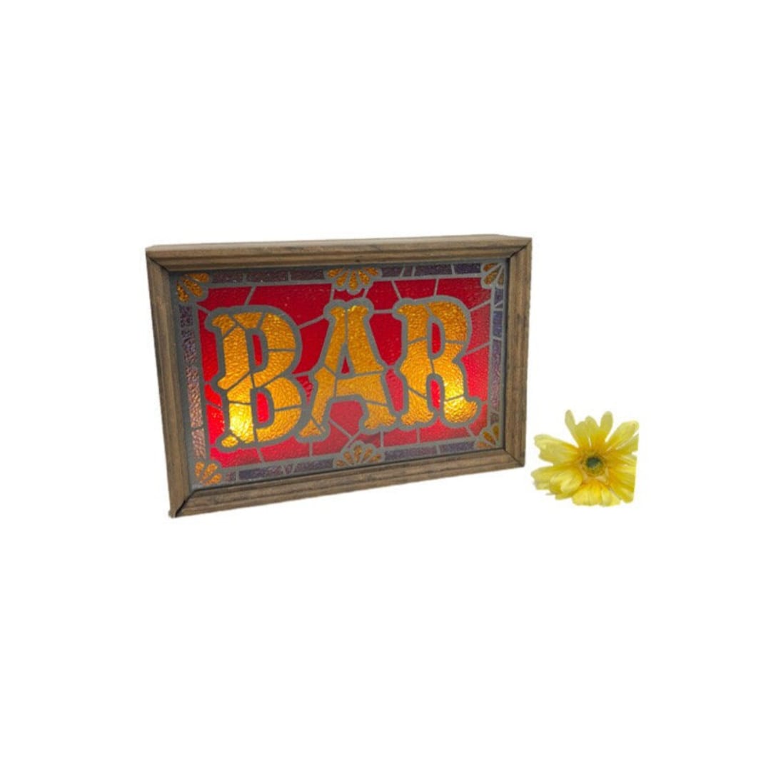Vintage bar Light by Underwriters Laboratories Inc /stained Glass bar ...