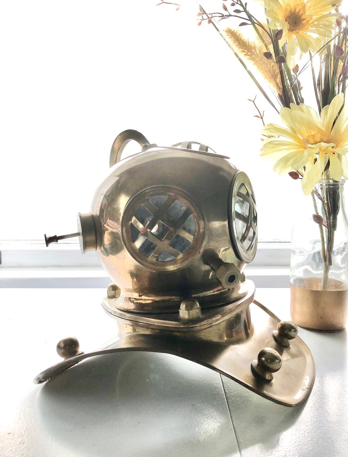 Vintage Brass Deep Sea Diver Nautical Helmet Diving Mask / | Etsy