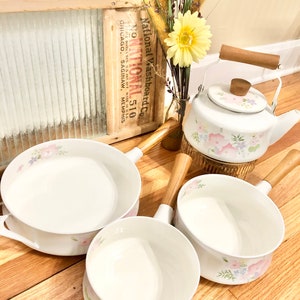 Vintage Set of 5 Kobe Cookware Japan Enamelware Pastel Dansk | Etsy