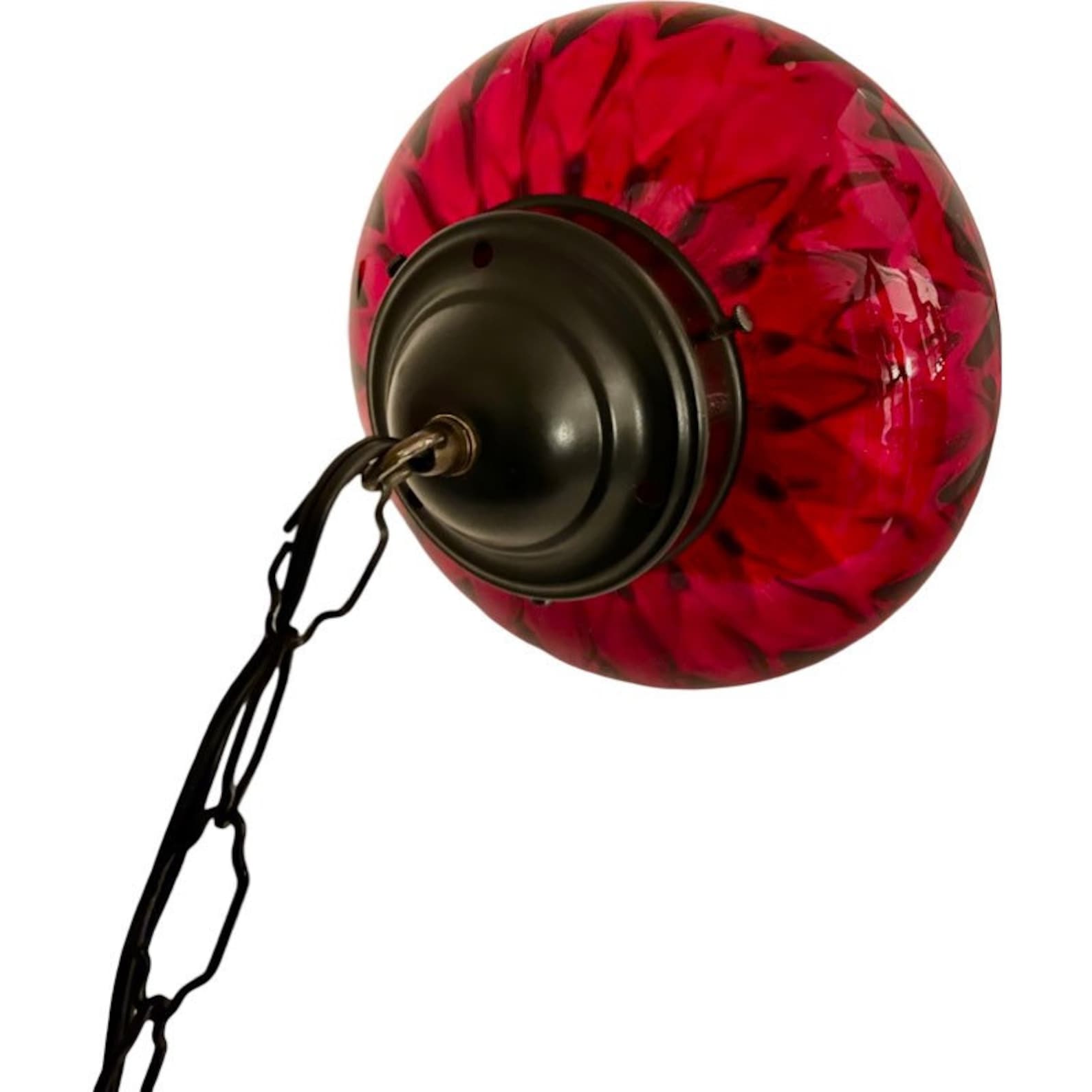 Vintage STUNNING Ruby Red SWAG Lamp / Mid-century Large Red | Etsy