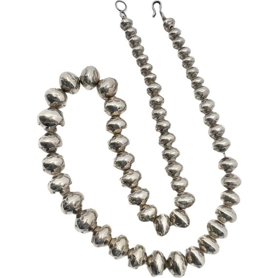 Vintage Navajo Concho Graduated Pearls Necklace / Ste… - Gem