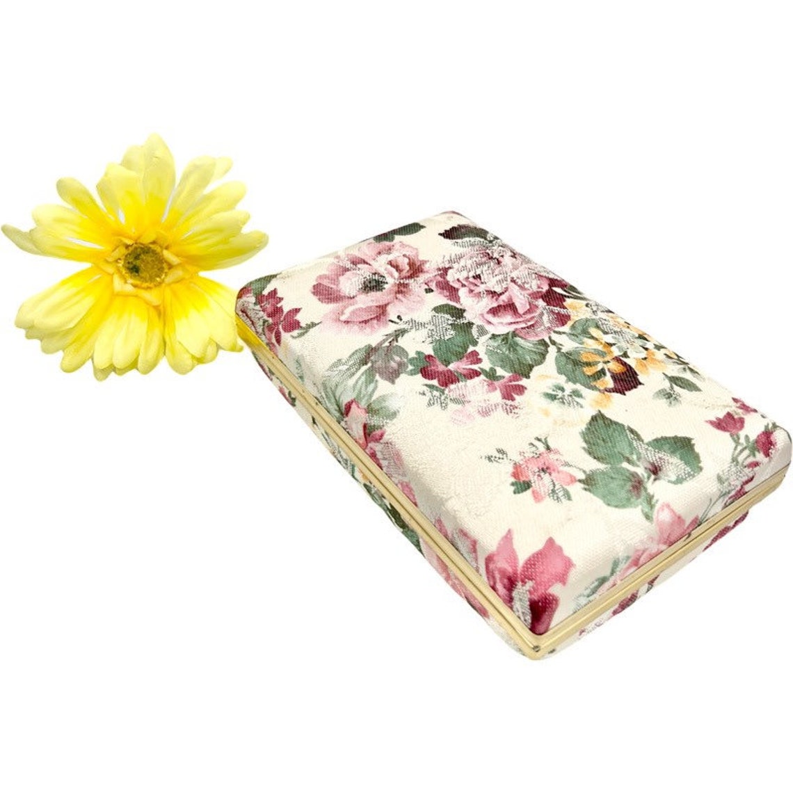 Vintage Floral Fabric Jewelry Box With Divided Inserts / | Etsy