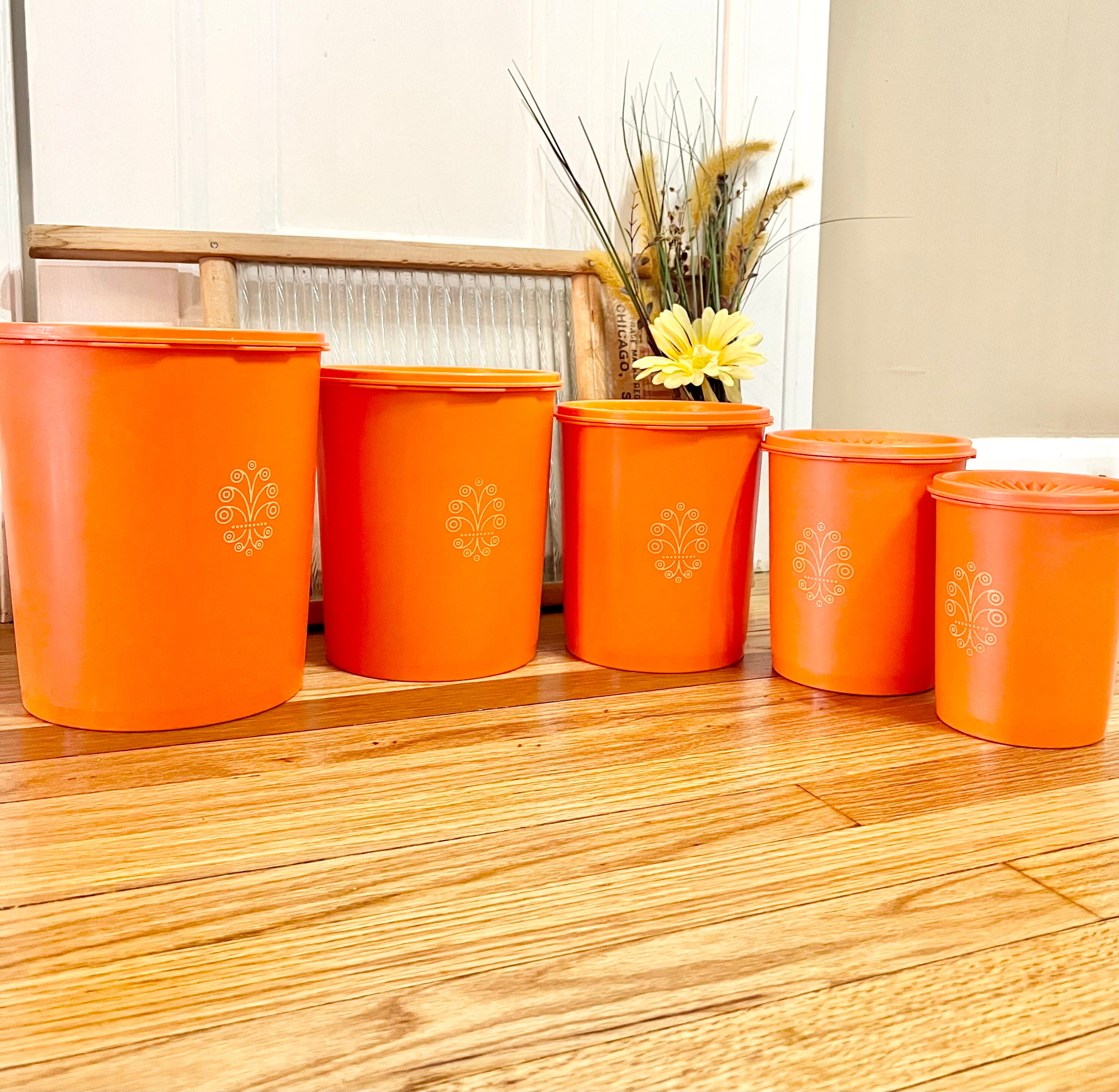 Vintage Orange Tupperware Set of 5 Servalier Nesting Canisters | Etsy