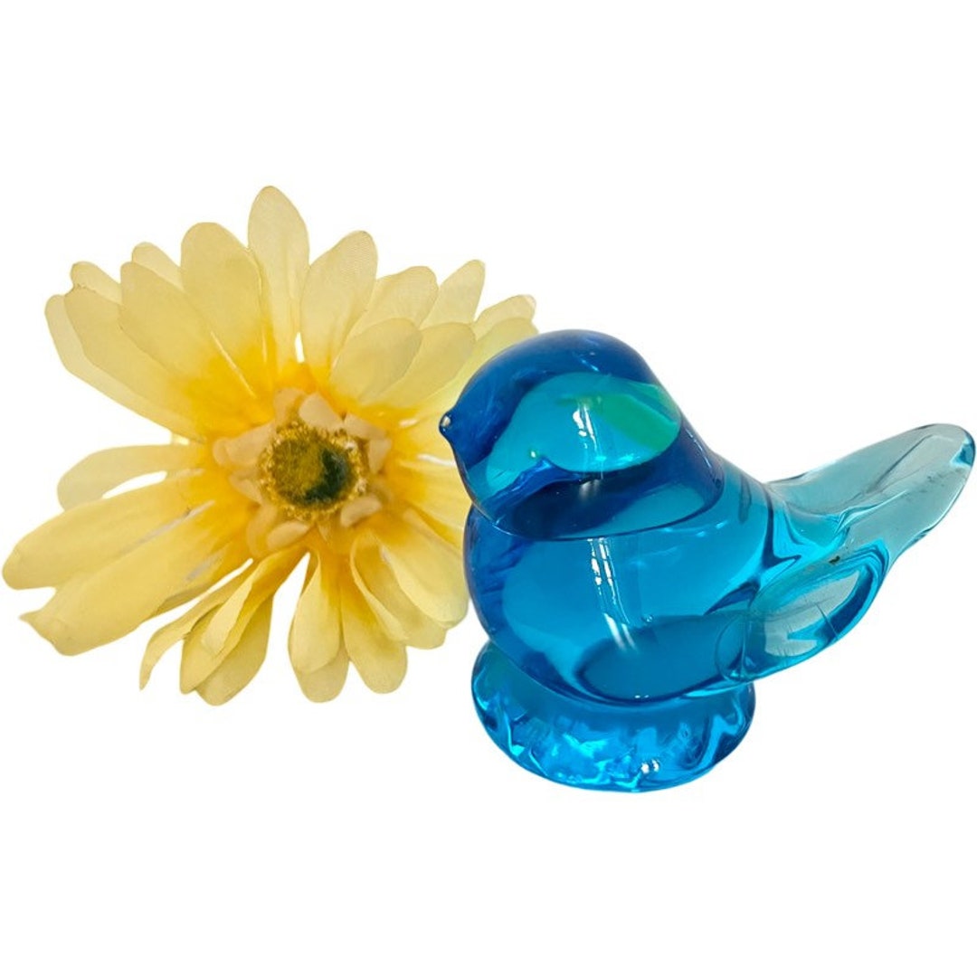 Vintage Blue Bird of Happiness by Terra Studios / 1990’s Large Signed Terra Studios Glass Blue ...