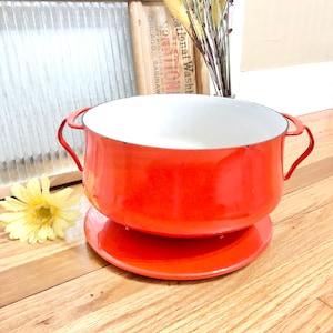 Vintage Mid-century Dansk Designs Kobenstyle RED 4 Qt. Enameled Steel ...
