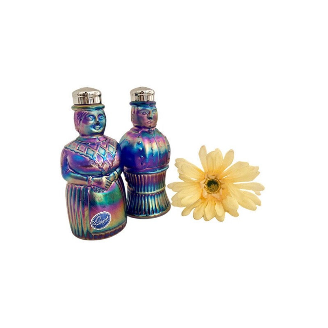 Vintage Carnival Glass Maid and Butler Salt & Pepper Shaker Set by ...