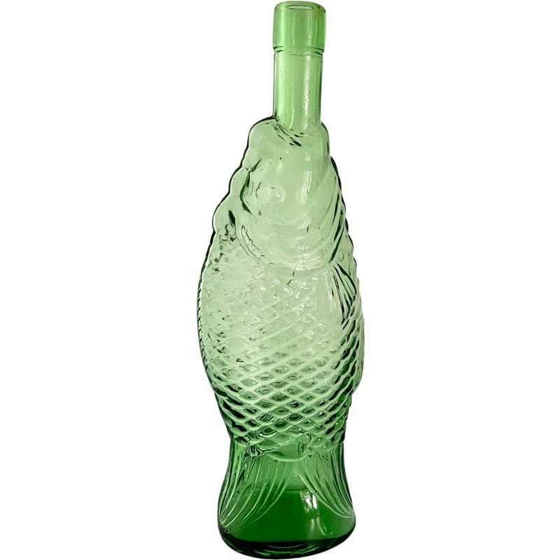 Vintage Green Glass Fish Bottle / Federal Glass Co. Green - Etsy